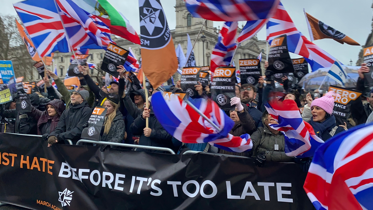 Over 30,000 march through London against antisemitism - The Jewish ...