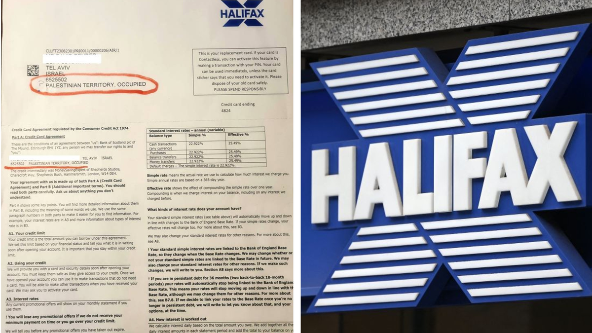Halifax apologises after referring to Israel as 'Occupied Palestine' in ...
