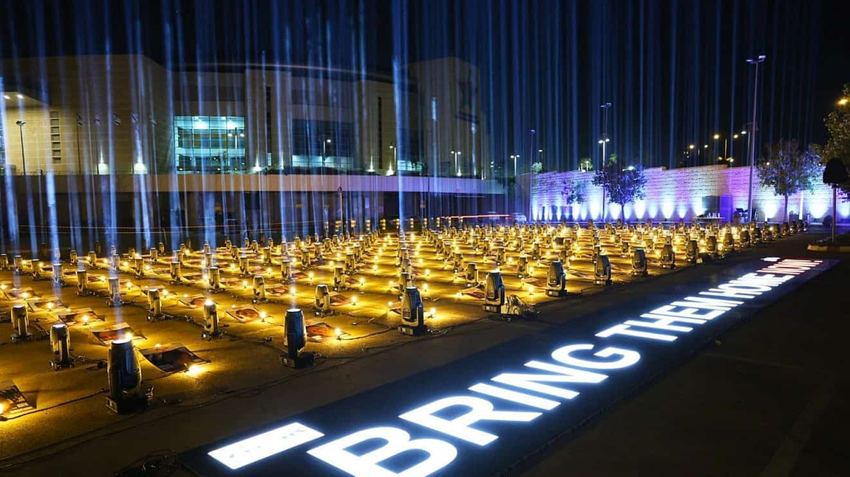 Jerusalem's sky lit up with beams of light for Hamas hostages - The ...