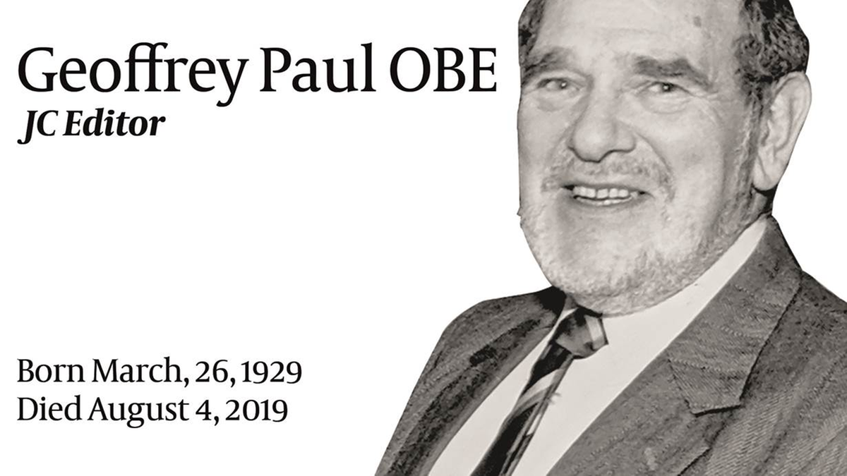 Obituary: Geoffrey Paul OBE - The Jewish Chronicle - The Jewish Chronicle