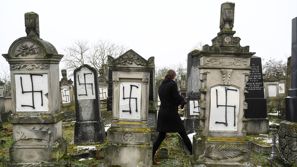 'Entire French Republic sullied' after swastikas daubed on Jewish ...