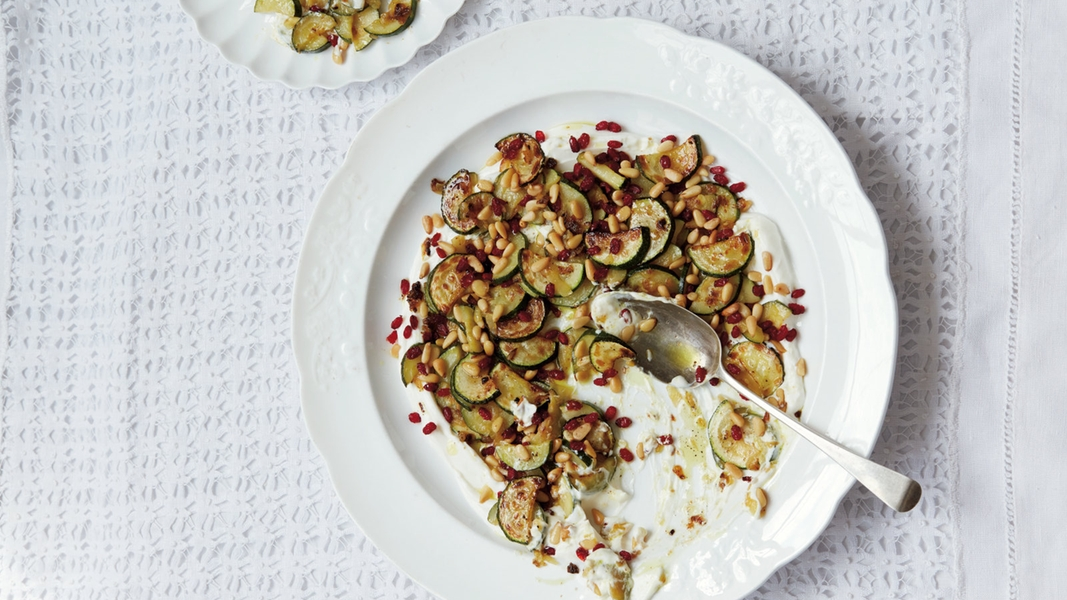 Amba-spiced courgettes with barberries and labneh - The Jewish ...