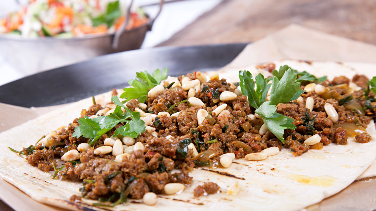 Laffa, beef and Israeli salad with pine nuts - The Jewish Chronicle ...